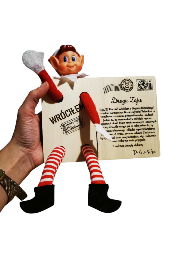 List powitalny od Elfa Psikusa z Bieguna Północnego WRÓCIŁEM - Drewutnia